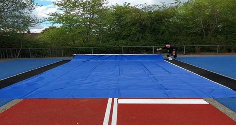 Long Jump Sand Pit Covers/Roller Systems, Heavy Duty, Non-Porous PVC