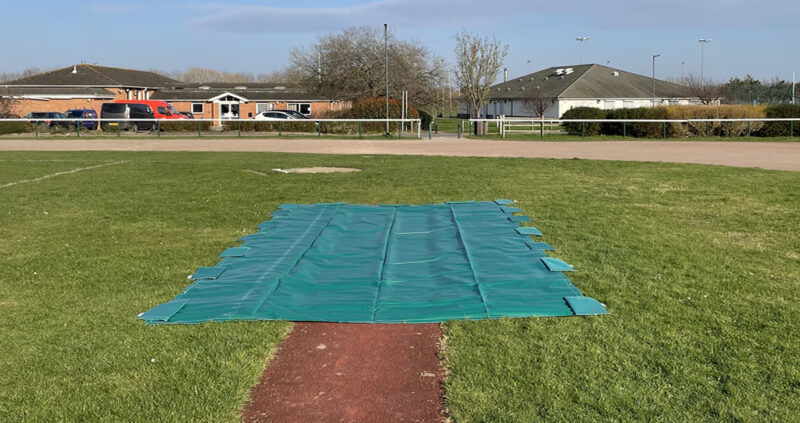 Long Jump Sand Pit Covers/Roller Systems, Heavy Duty, Non-Porous PVC